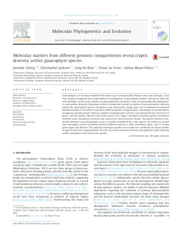 (PDF) Molecular markers from different genomic compartments reveal ...