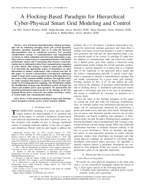 A Flocking-Based Paradigm for Hierarchical Cyber-Physical Smart Grid ...