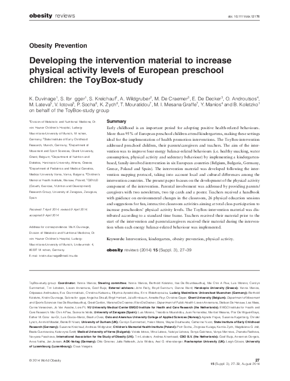 (PDF) Developing the intervention material to increase physical ...