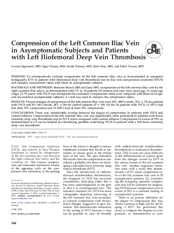(PDF) A Comprehensive Review of the Pathophysiology and Clinical Importance of Iliac Vein ...