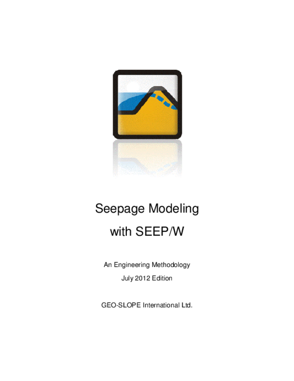 (PDF) Seepage Modeling with SEEP/W