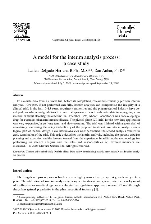 (PDF) A model for the interim analysis process