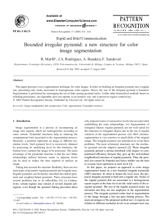 (PDF) Bounded irregular pyramid: a new structure for color image segmentation