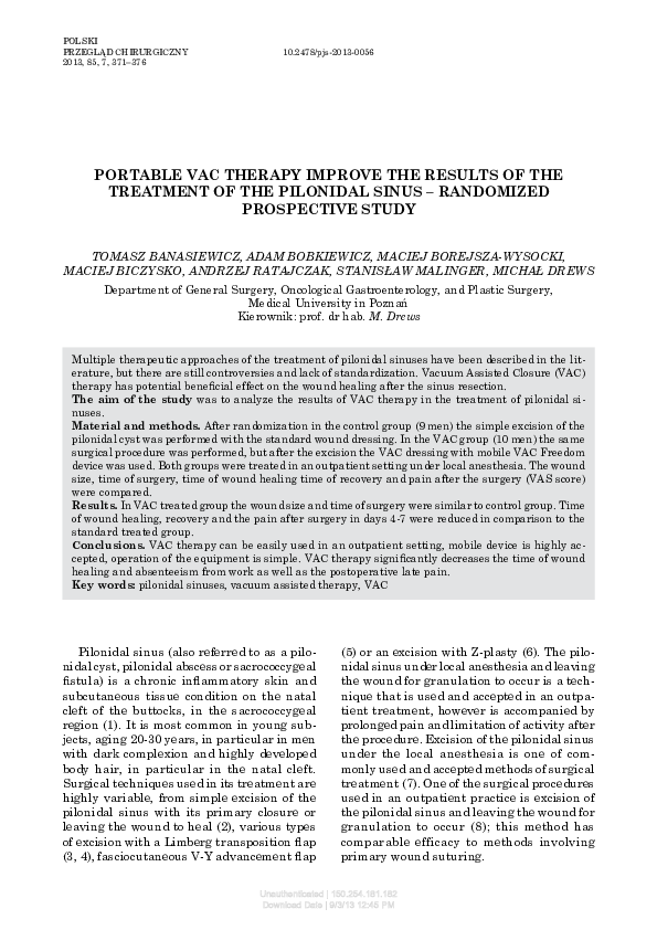 (PDF) Portable VAC therapy improve the results of the treatment of the ...