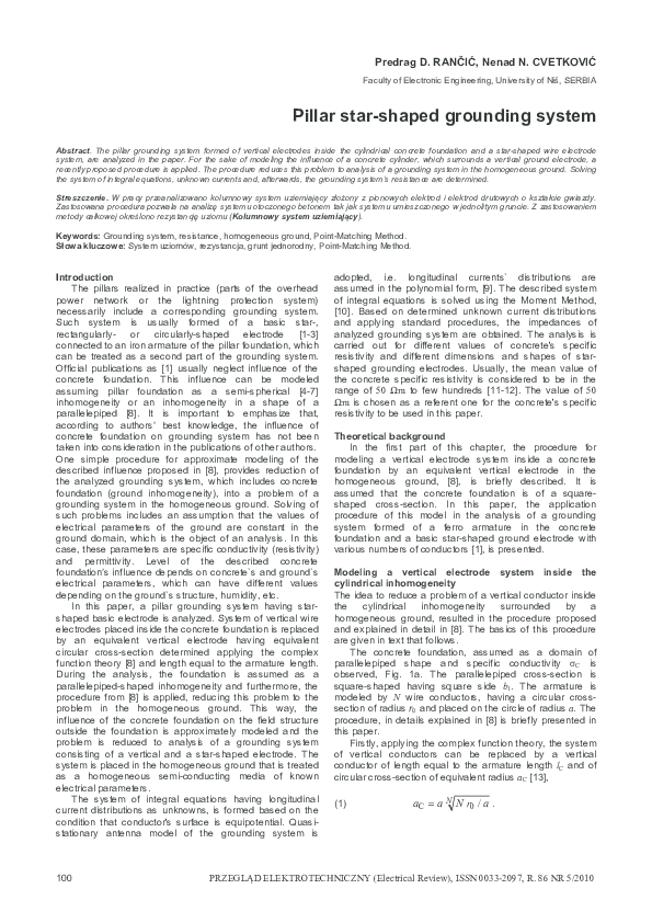 (PDF) Pillar star-shaped grounding system