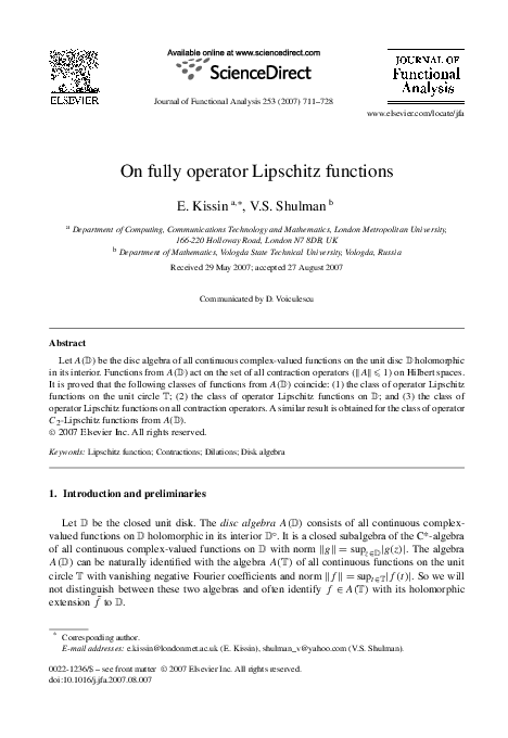(PDF) On fully operator Lipschitz functions