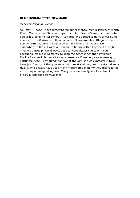 (DOC) IN MEMORIAM PETER NEWMARK