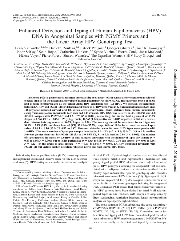 (PDF) Enhanced Detection and Typing of Human Papillomavirus (HPV) DNA ...