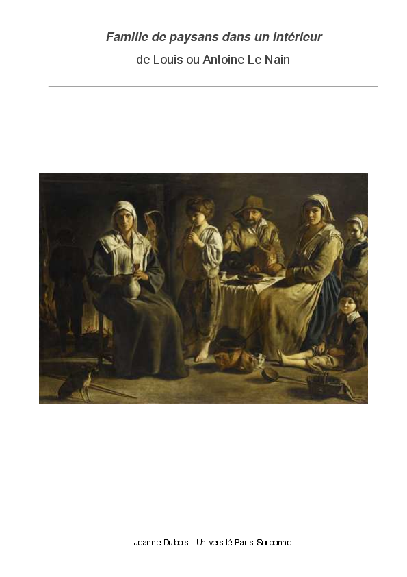 (PDF) "Famille de paysans dans un intérieur" de Louis ou Antoine Le ...