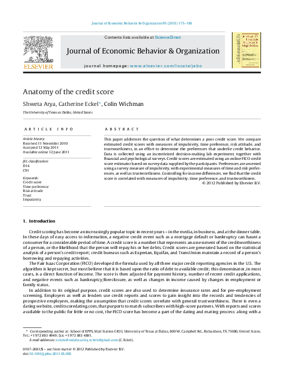 (PDF) Anatomy of the credit score