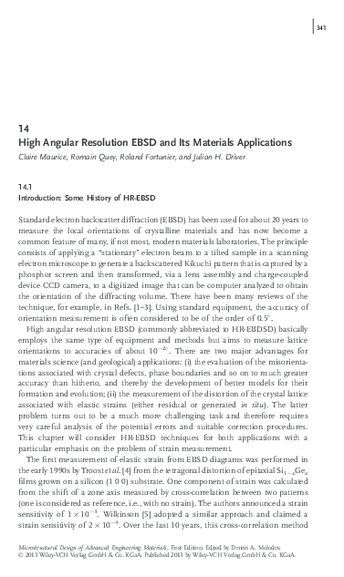(PDF) High Angular Resolution EBSD and Its Materials Applications | R. Fortunier - Academia.edu