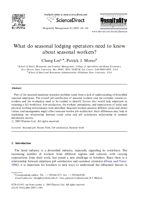 (PDF) What do seasonal lodging operators need to know about seasonal ...