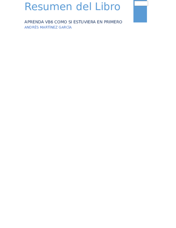 (DOC) Resumen del Libro aprenda vb6 como si estuviera en primero
