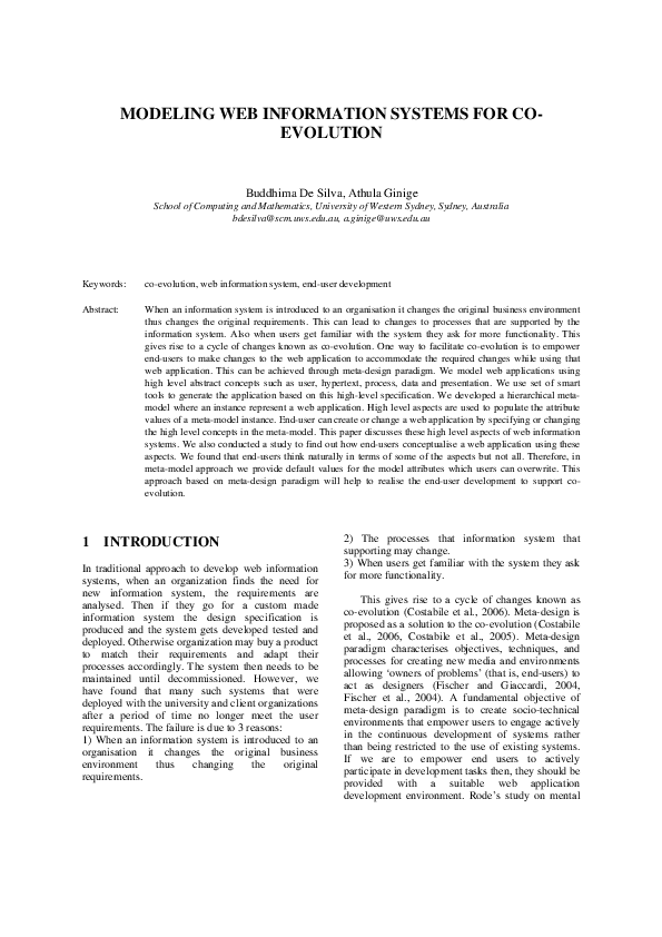 (PDF) Modeling web information systems for co-evolution