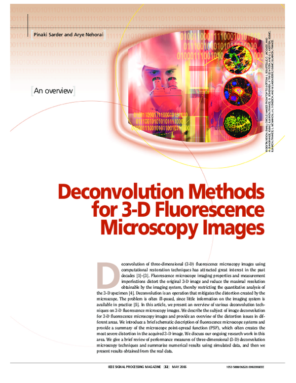 (PDF) Deconvolution methods for 3-D fluorescence microscopy images