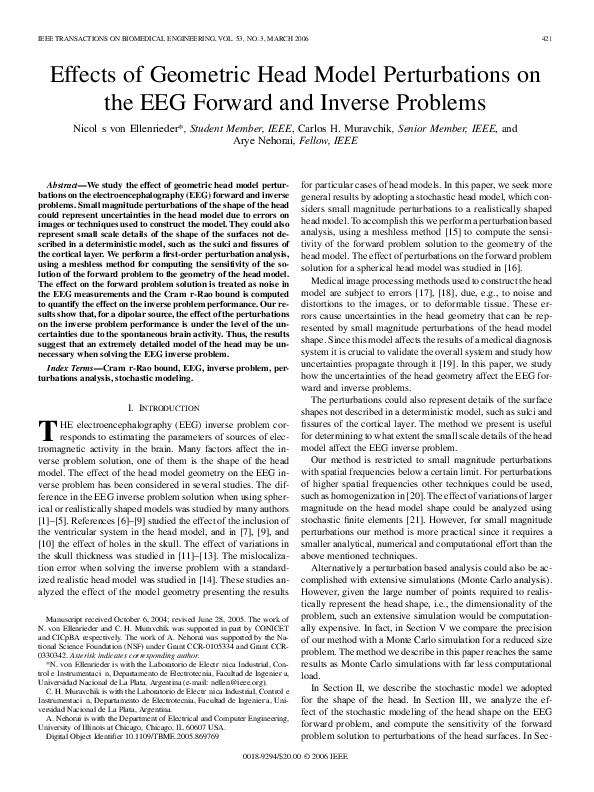(PDF) Effects of Geometric Head Model Perturbations on the EEG Forward and Inverse Problems