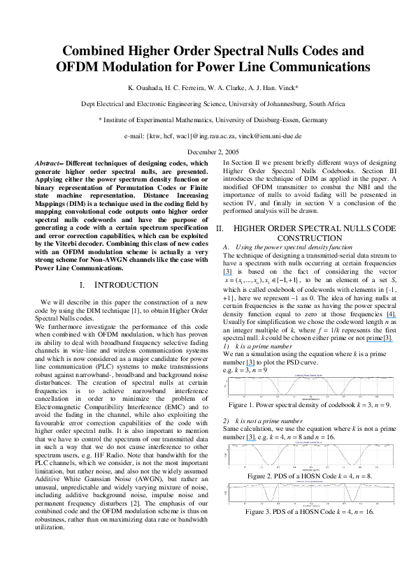 (PDF) Combined Non-Binary Codes and M-FSK Modulation for Power Line Communications