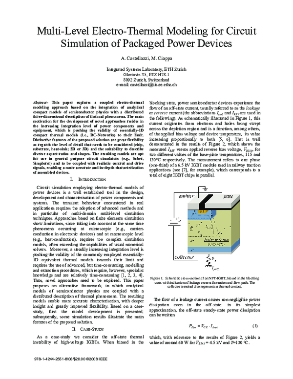 (PDF) Multi-level electro-thermal modeling for circuit simulation of ...