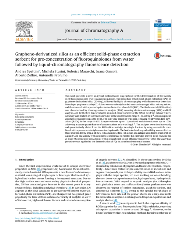 (PDF) Graphene-derivatized silica as an efficient solid-phase ...