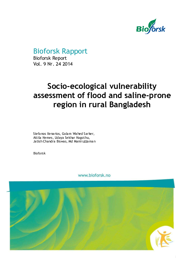 (PDF) Socio-ecological vulnerability assessment of flood and saline-prone region in rural Bangladesh