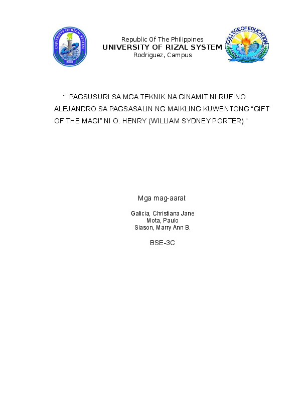 (DOC) Republic Of The Philippines