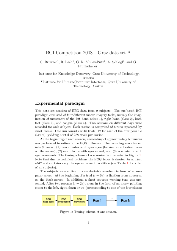 (PDF) BCI Competition 2008 – Graz data set A Experimental paradigm