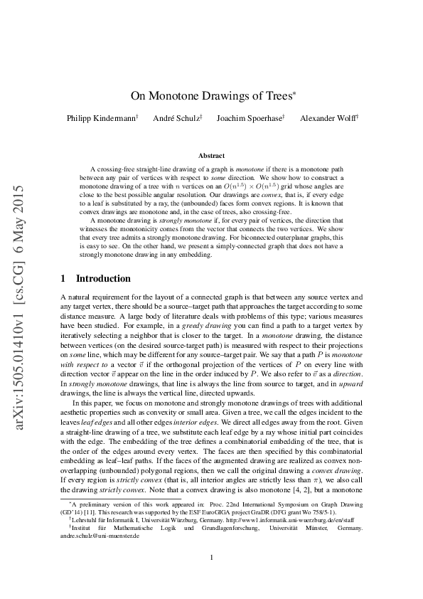 (PDF) On Monotone Drawings of Trees