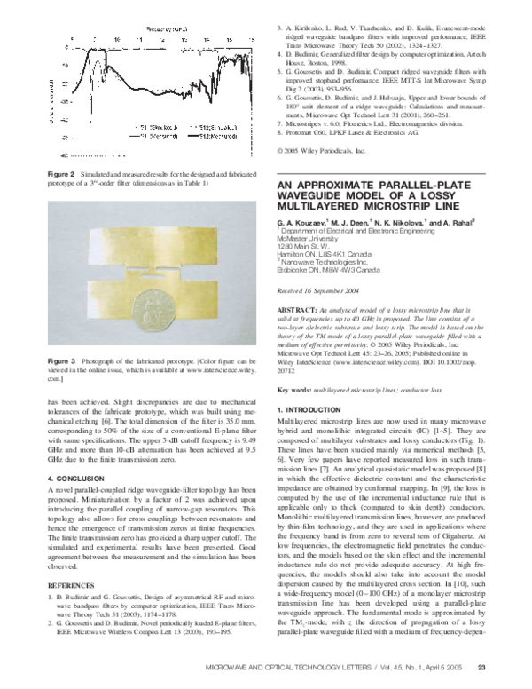 (PDF) An approximate parallel-plate waveguide model of a lossy ...