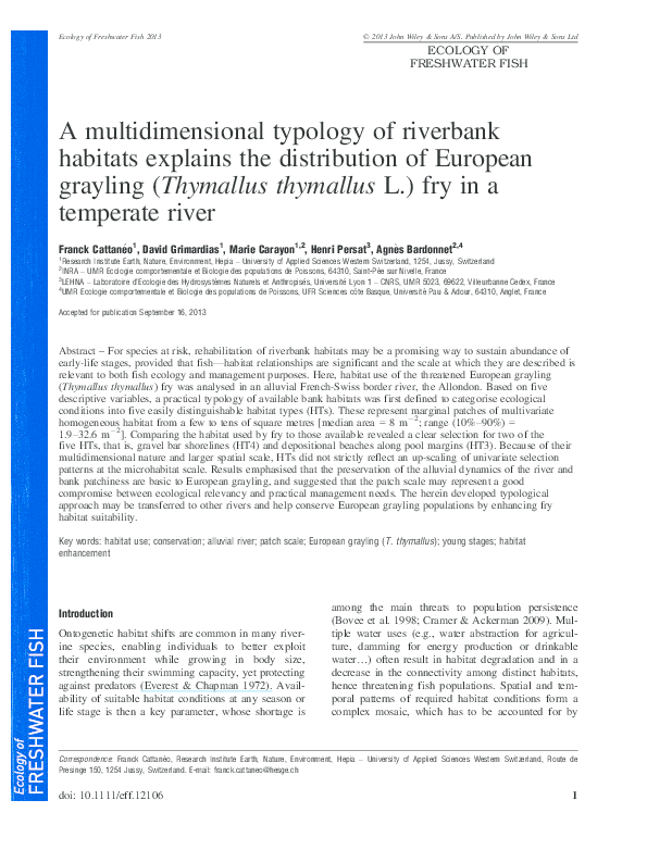 (PDF) A multidimensional typology of riverbank habitats explains the ...