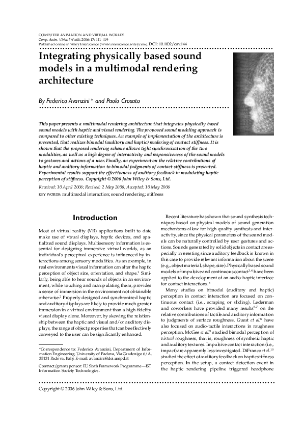 (PDF) Integrating physically based sound models in a multimodal ...