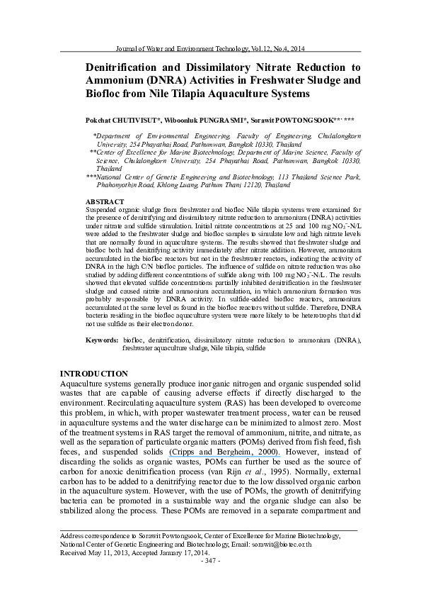 (PDF) Denitrification and Dissimilatory Nitrate Reduction to Ammonium ...