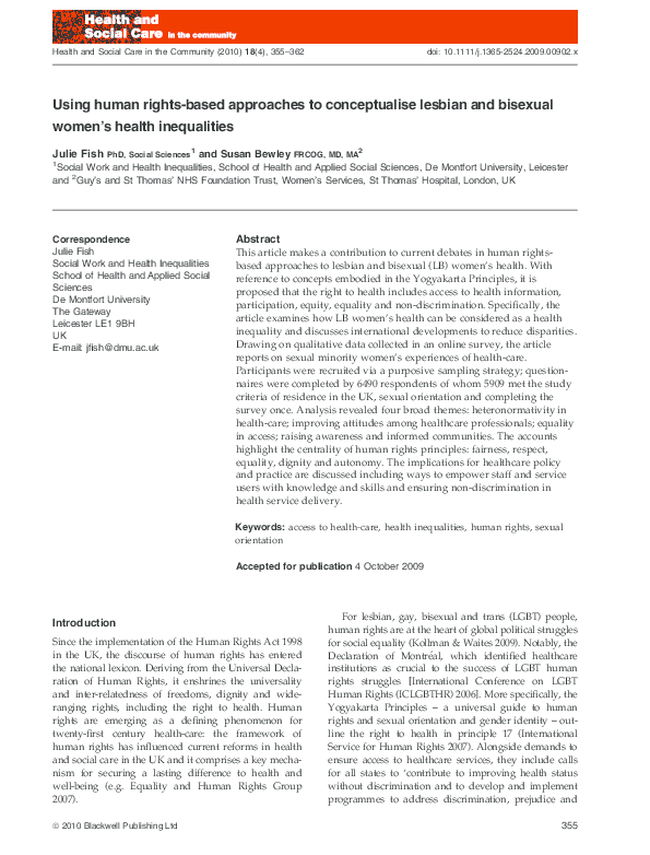 (PDF) Using human rights-based approaches to conceptualise lesbian and ...