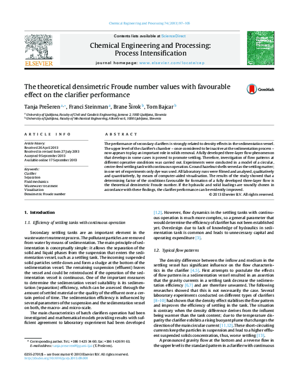 (PDF) The theoretical densimetric Froude number values with favourable ...