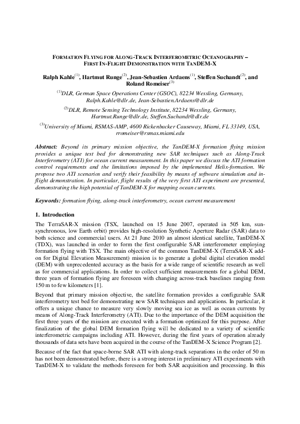 (PDF) Formation flying for along-track interferometric oceanography—First in-flight ...