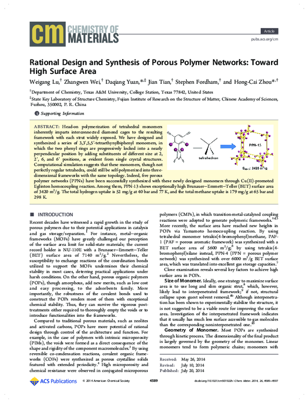 (PDF) Rational Design and Synthesis of Porous Polymer Networks: Toward ...
