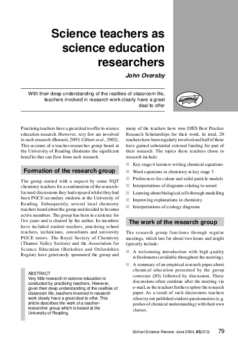 (PDF) Science teachers as science education