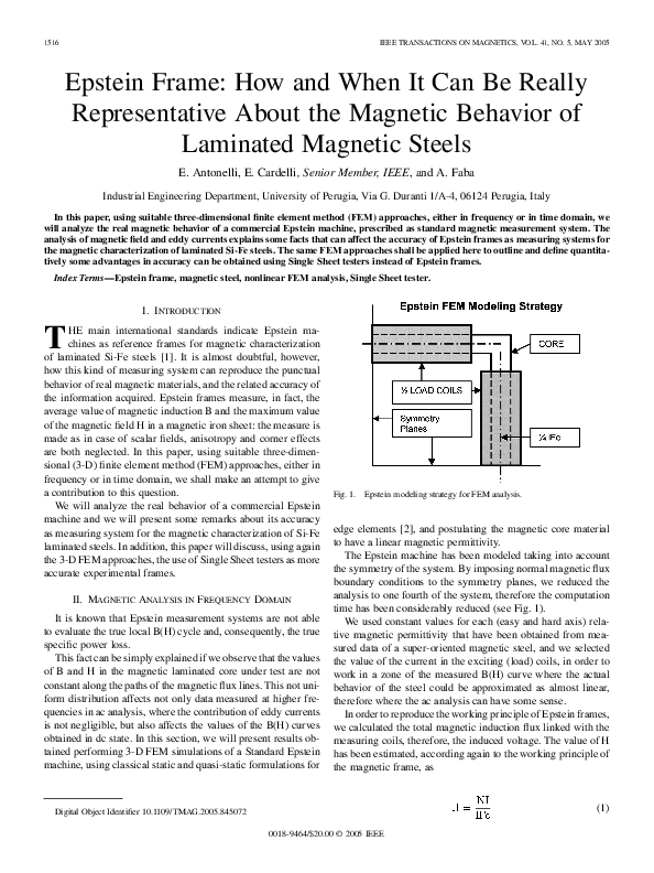 (PDF) Epstein frame: how and when it can be really representative about ...