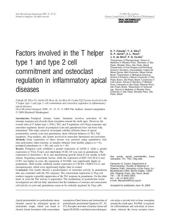 (PDF) Factors involved in the T helper type 1 and type 2 cell ...