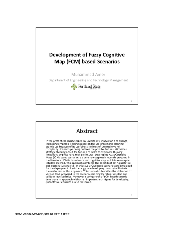(PDF) Development of Fuzzy Cognitive Map (FCM) based Scenarios