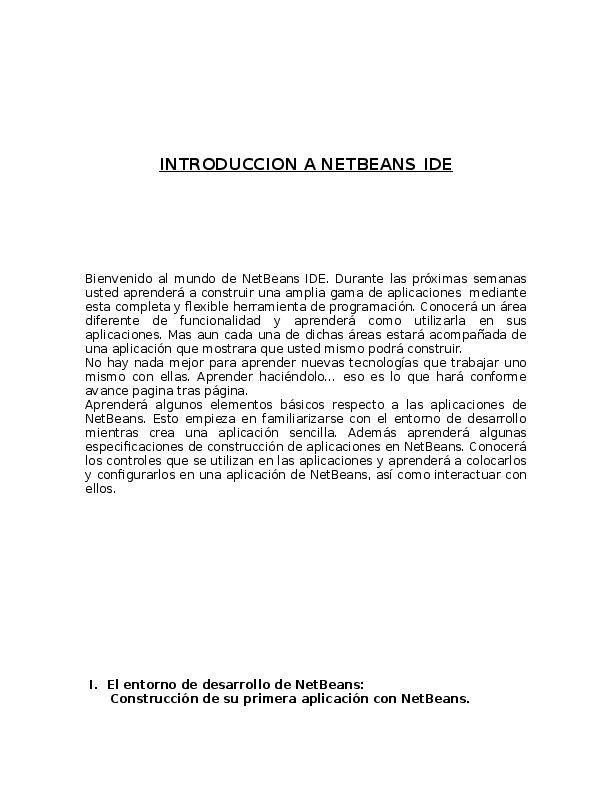 (DOC) Ejercicios Basicos de netbeans