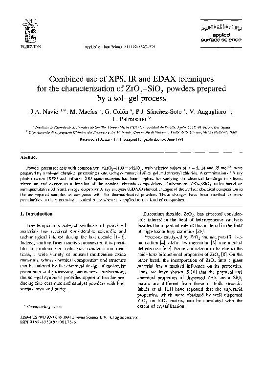(PDF) Combined use of XPS, IR and EDAX techniques for the ...