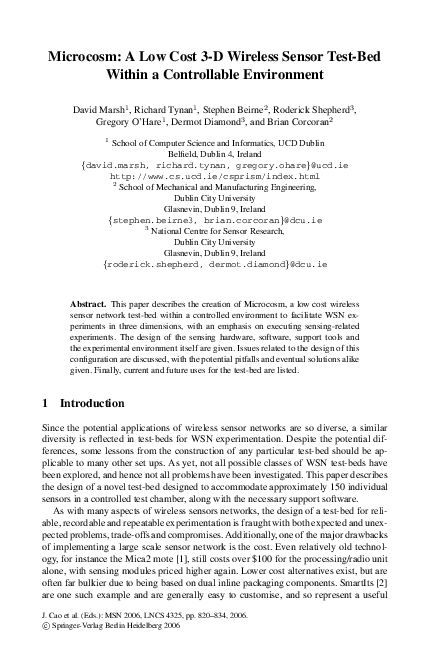 (PDF) Microcosm: A Low Cost 3-D Wireless Sensor Test-Bed Within a ...