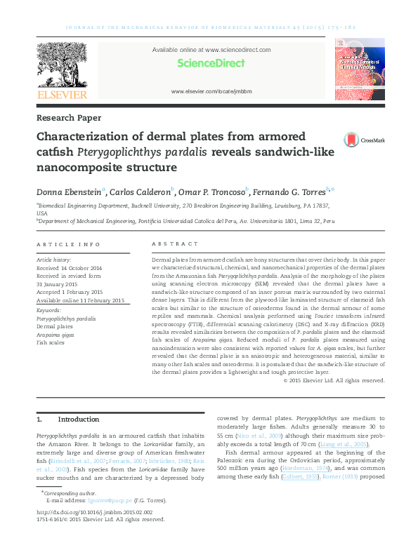 (PDF) Characterization of dermal plates from armored catfish ...
