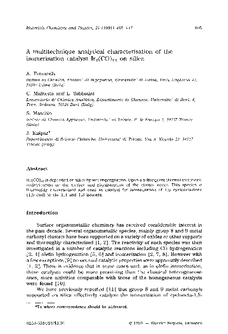 (PDF) A multitechnique analytical characterisation of the isomerisation ...