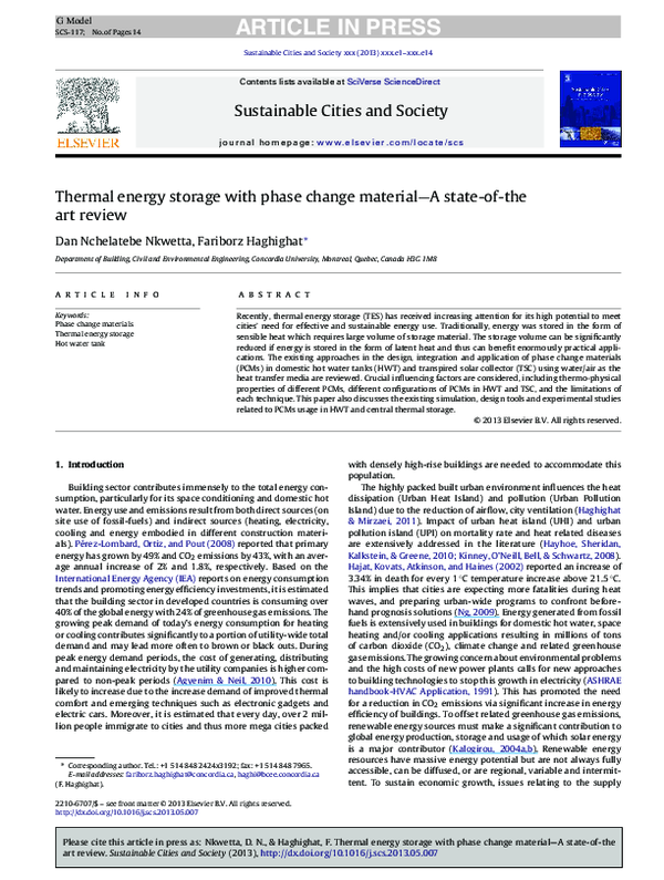 (PDF) Thermal energy storage with phase change materials in building ...