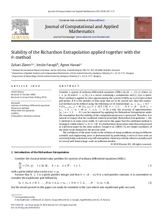 (PDF) Stability of the Richardson Extrapolation applied together with ...