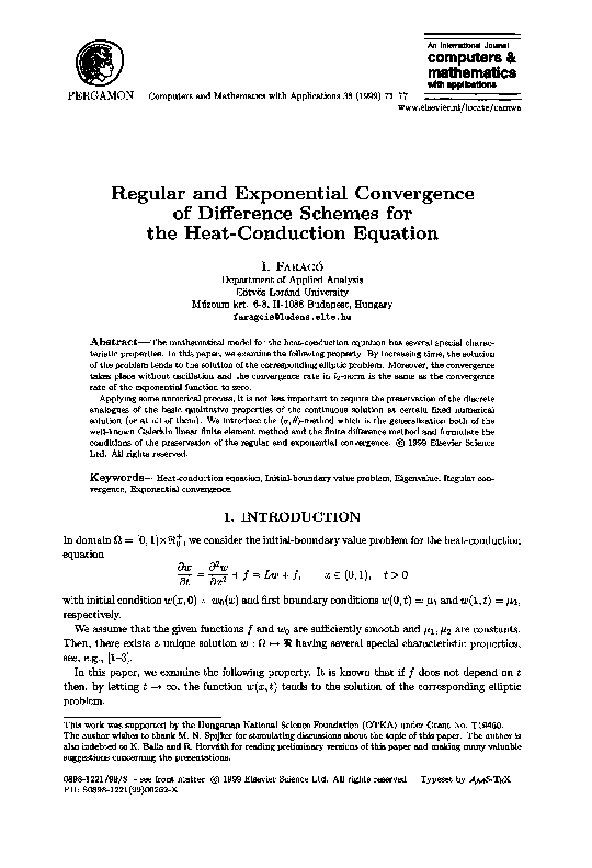 (PDF) Regular and exponential convergence of difference schemes for the ...