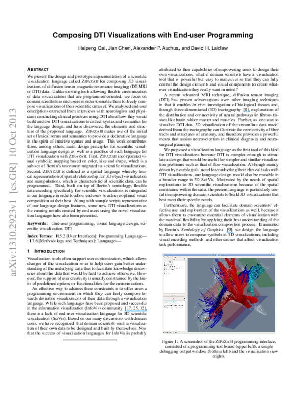 (PDF) Composing DTI Visualizations with End-user Programming
