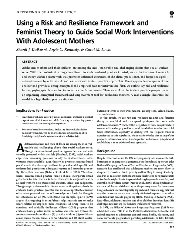 (PDF) Using a Risk and Resilience Framework and Feminist Theory to ...