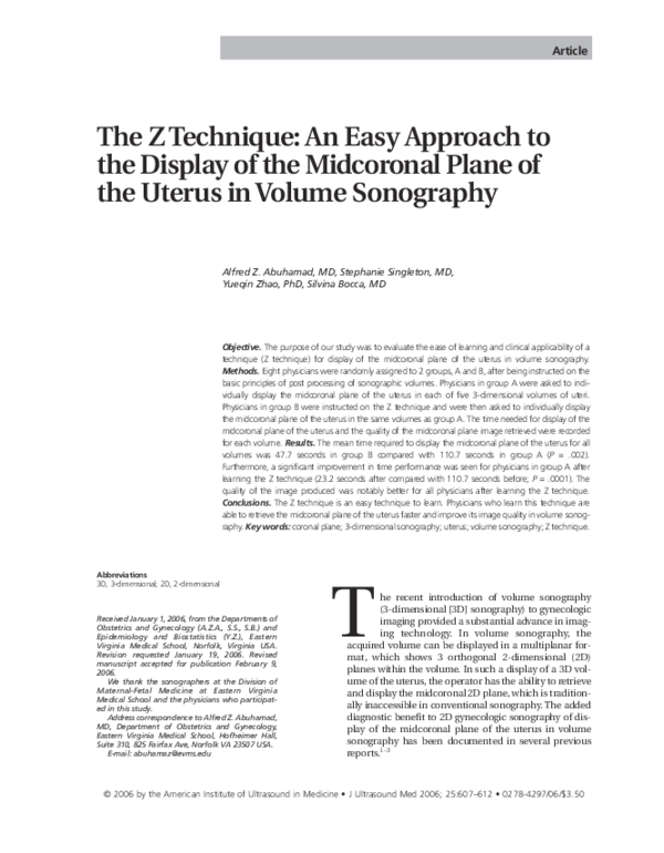 (PDF) The Z Technique: An Easy Approach to the Display of the ...